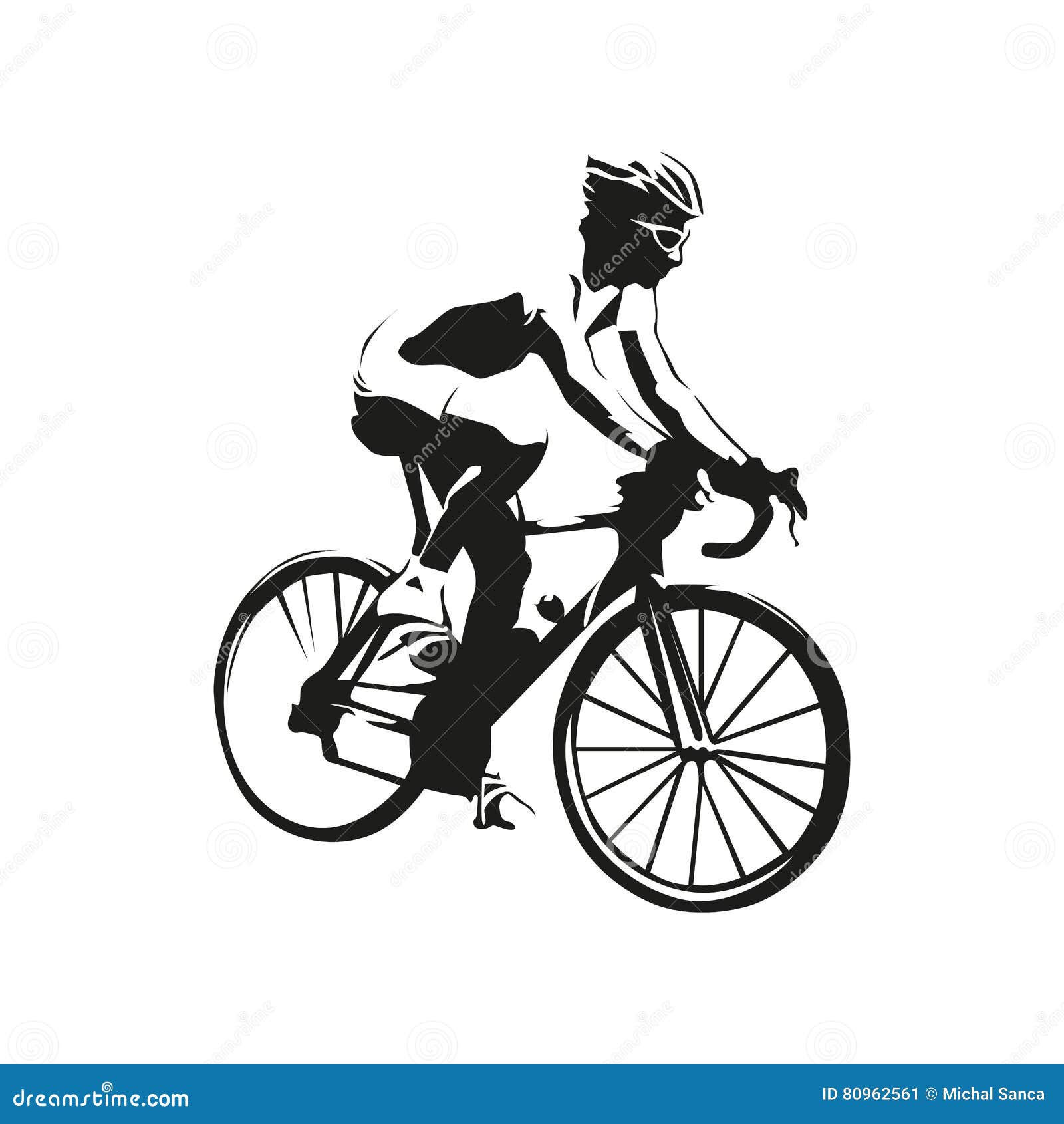 Fietser, Abstract Vectorsilhouet Weg Het Cirkelen Vector Illustratie ...