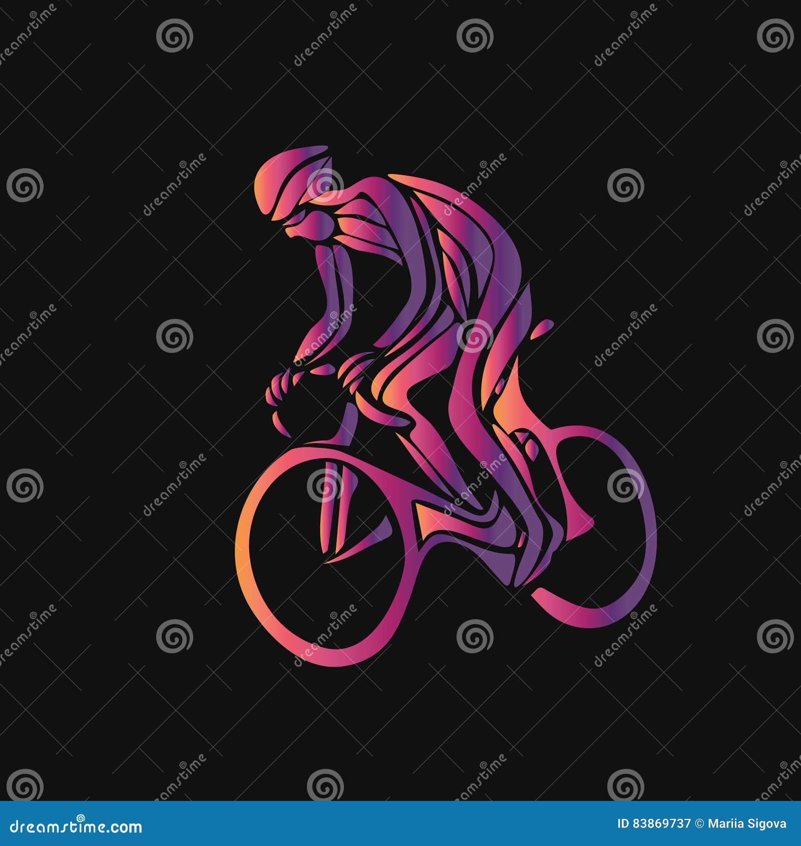 Fietser in Een Fietsras Kleurenvector Clipart Vector Illustratie ...