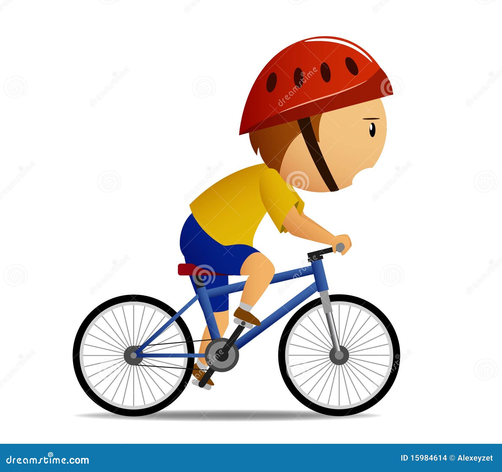 Fietser in geel overhemd vector illustratie. Illustration of één - 15984614