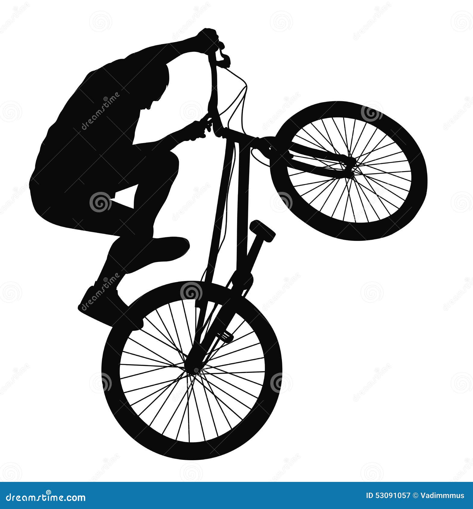 Fietser vectorsilhouet vector illustratie. Illustration of fiets - 53091057