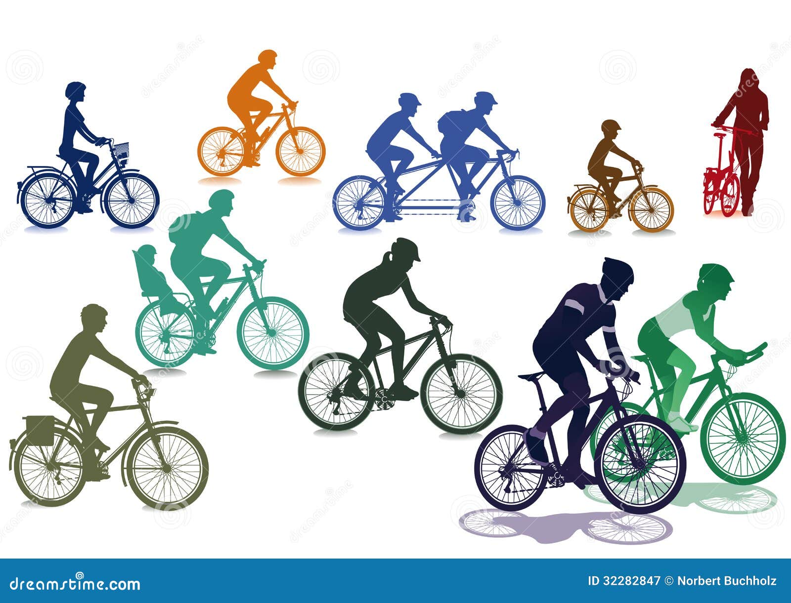 Fietsers Die Fietsen Berijden Vector Illustratie - Illustration of berg ...
