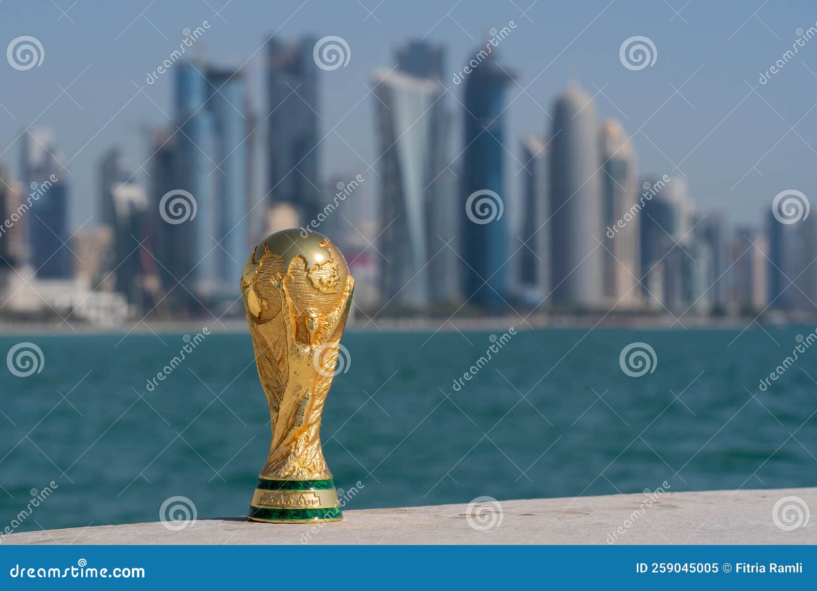 FIFA World Cup Trophy on the Doha Corniche, Qatar. Editorial Image ...