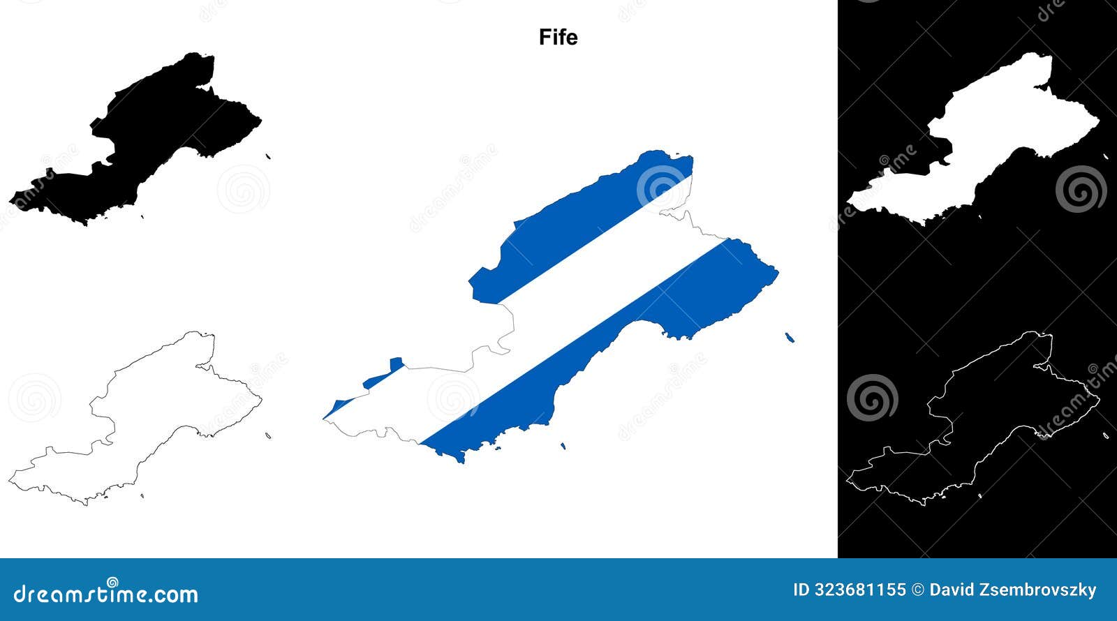 Fife outline map stock vector. Illustration of scottish - 323681155