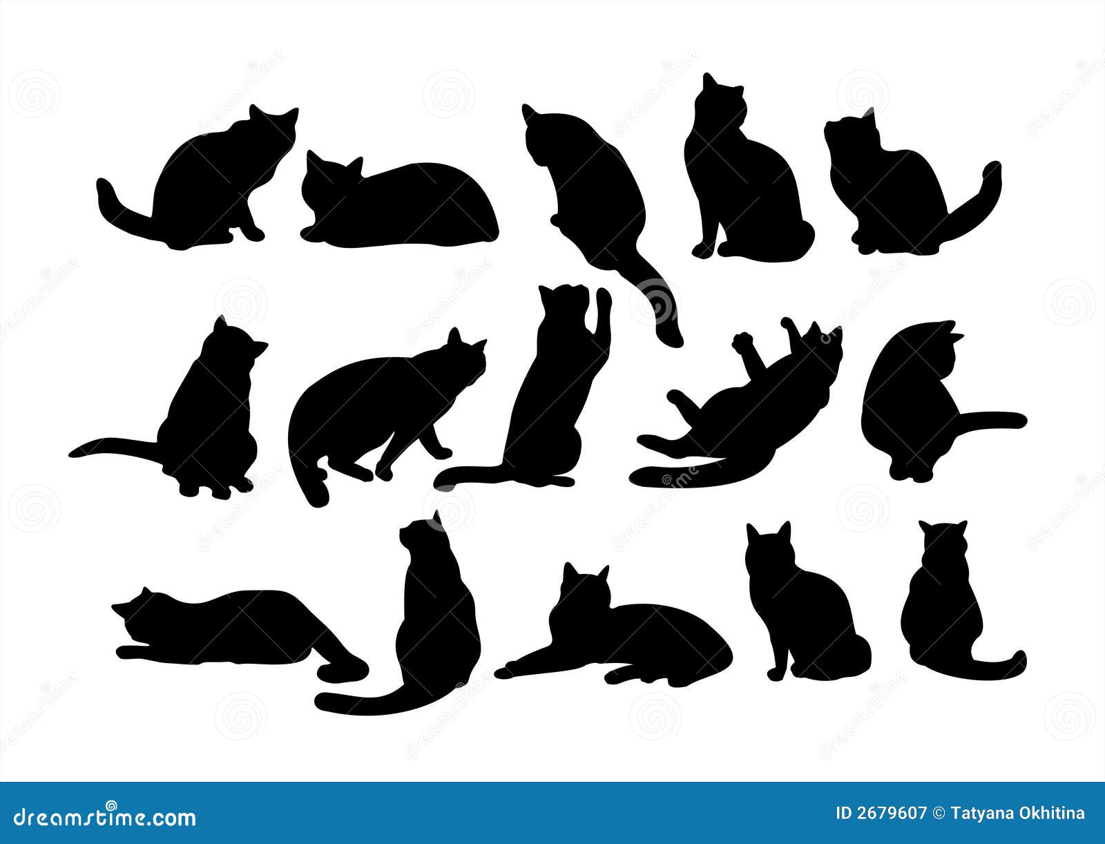 Silhouettes Of Frisky Girl In Bikini. Vector Illustration ...