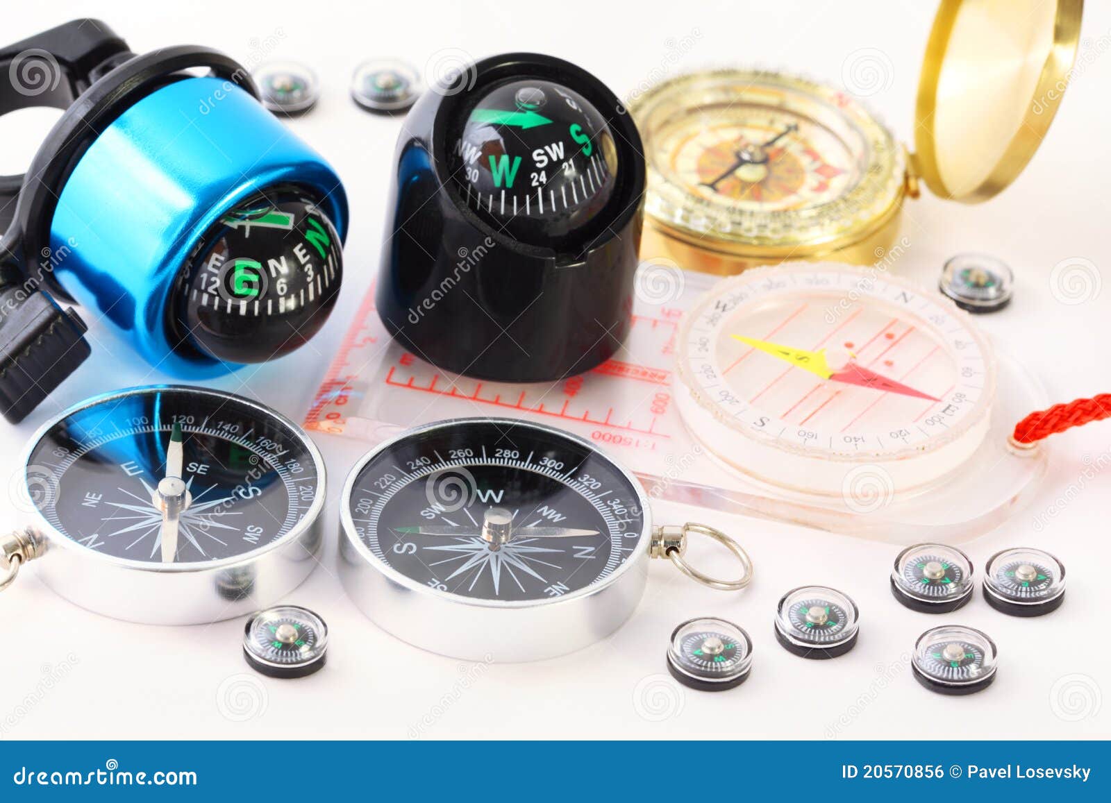 Fifteen Different Compasses Stock Photo - Image of gift, colored: 20570856
