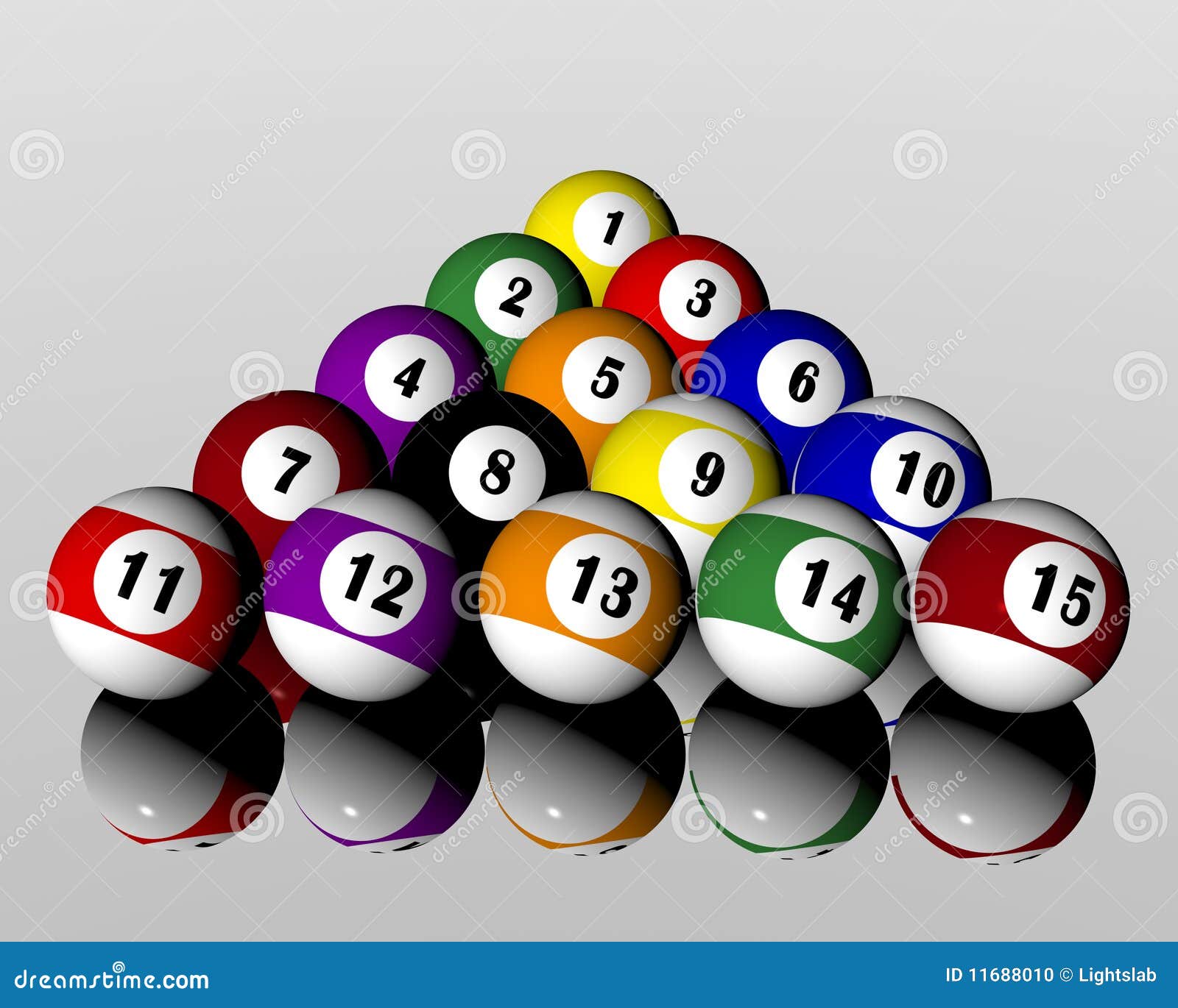 Fifteen Pool Billiard Balls Stock Illustration - Illustration of black ...