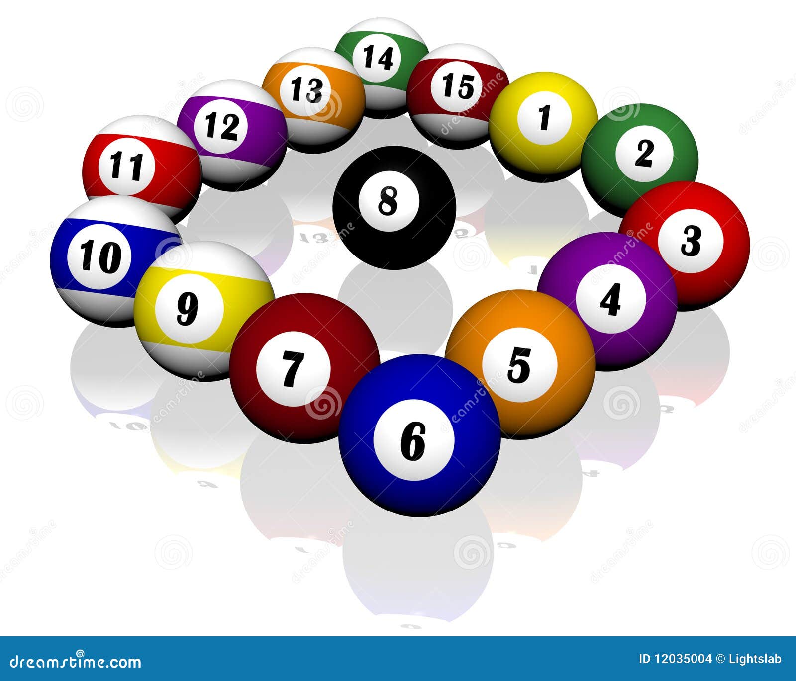 Fifteen Pool Billiard Balls Stock Illustration - Illustration of ...