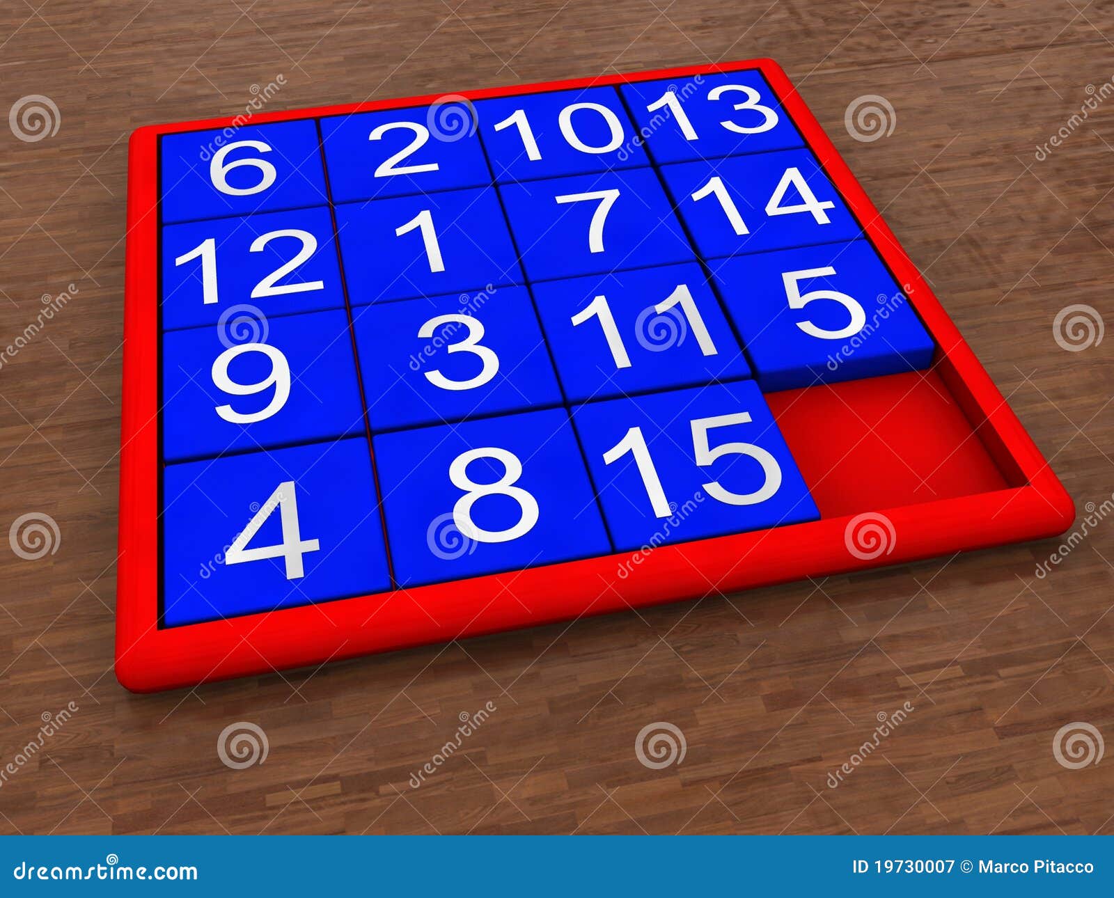 Fifteen puzzle stock illustration. Illustration of white - 19730007