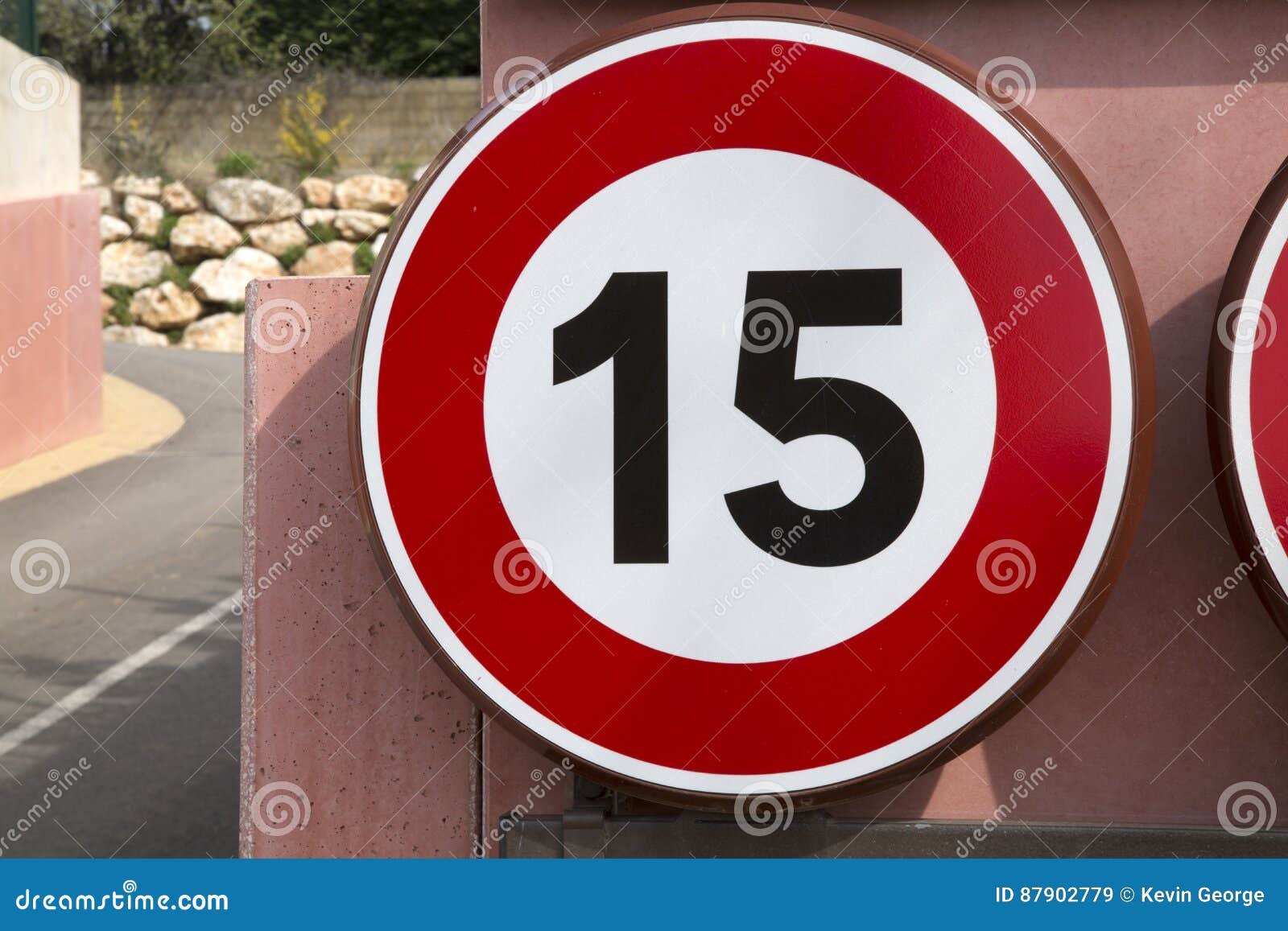 Fifteen Speed Limit Sign stock image. Image of figure - 87902779
