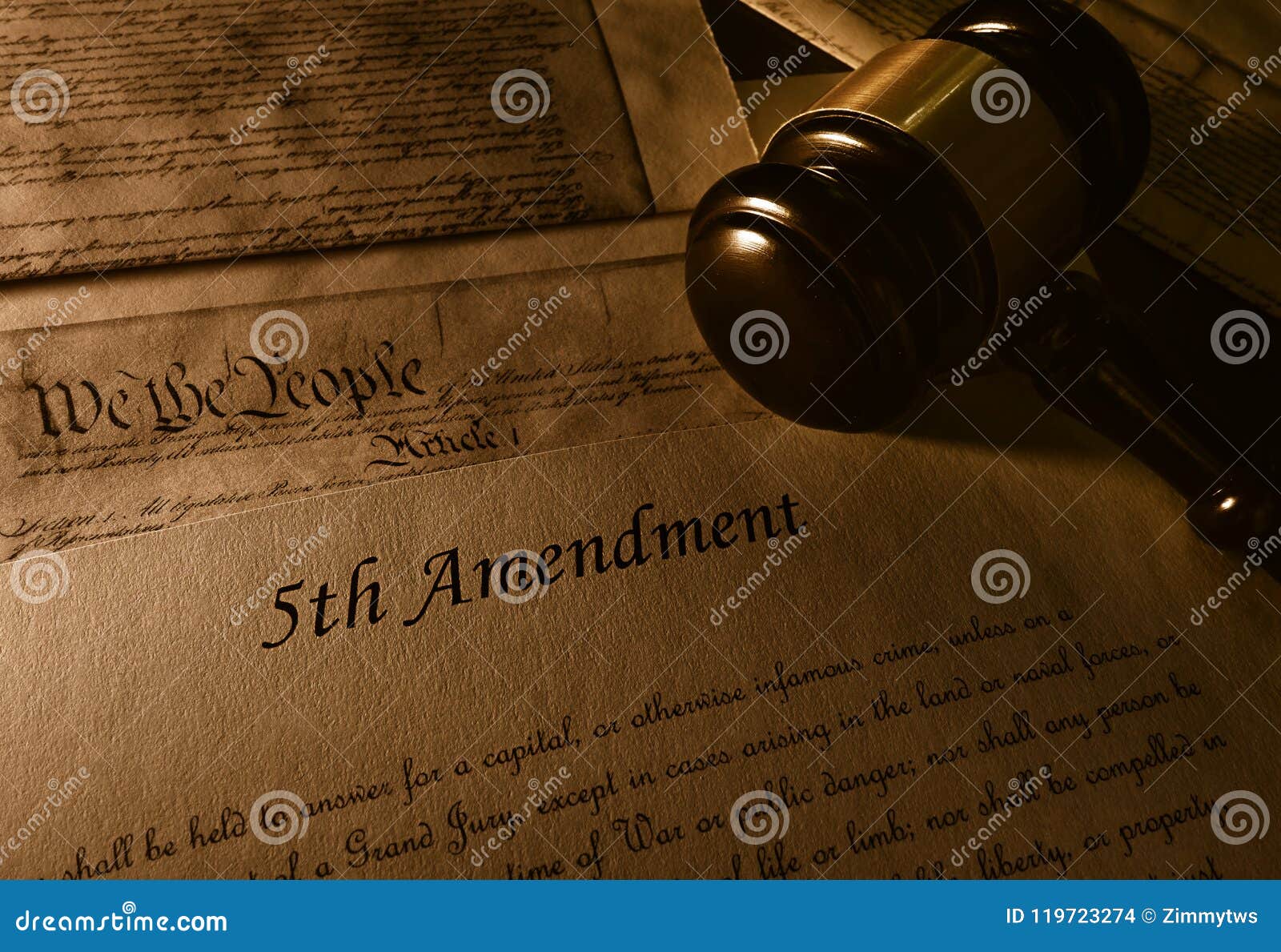 Fifth Amendment To the Constitution Stock Photo - Image of states ...