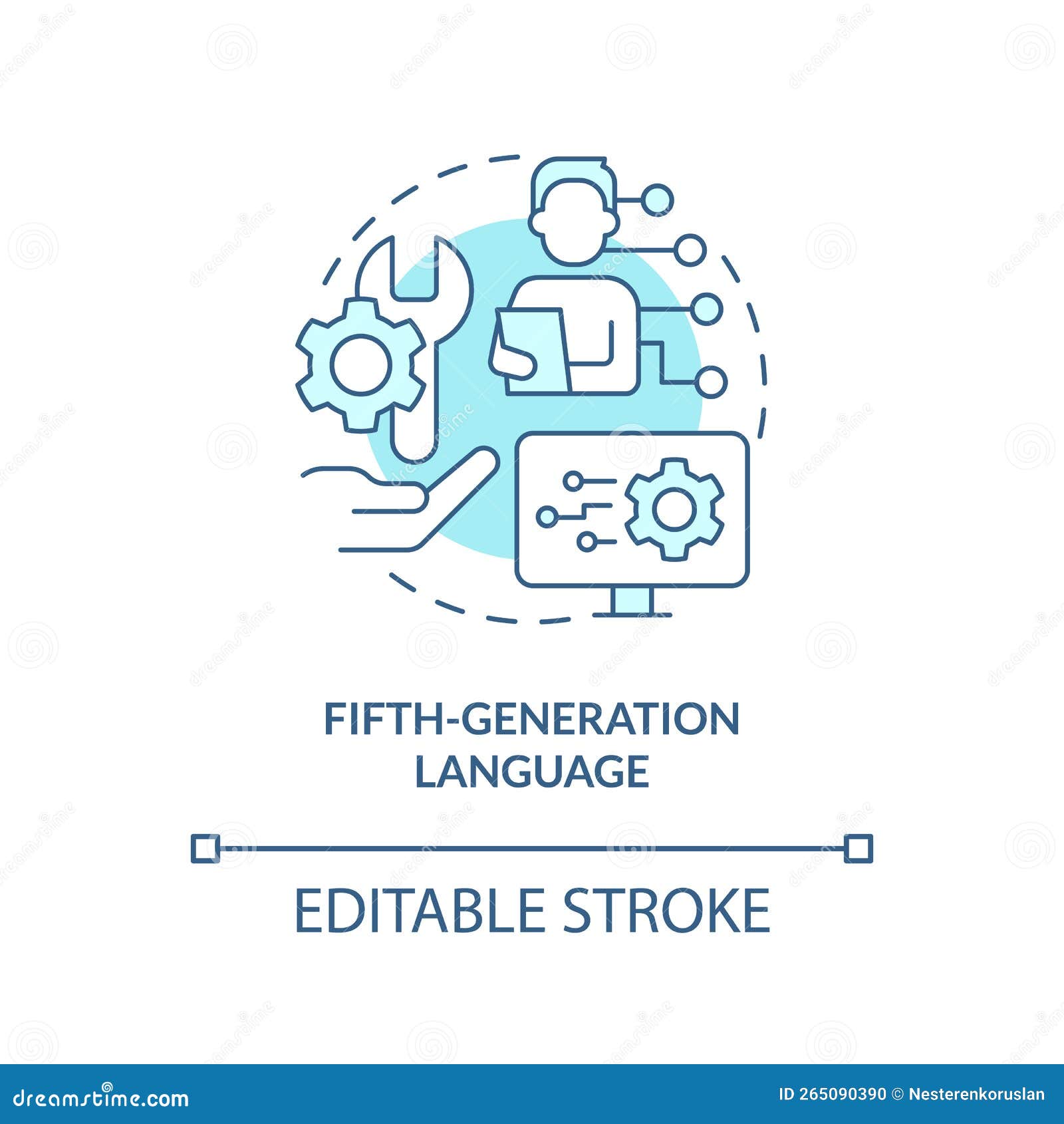 Fifth-generation Programming Language Turquoise Concept Icon Stock ... Fifth-generation Programming Language Turquoise Concept Icon Stock ...