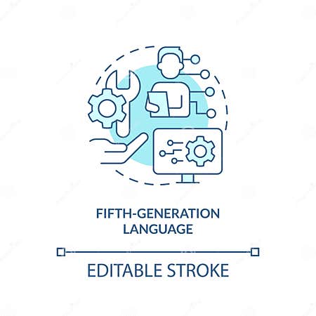 Fifth-generation Programming Language Turquoise Concept Icon Stock ...