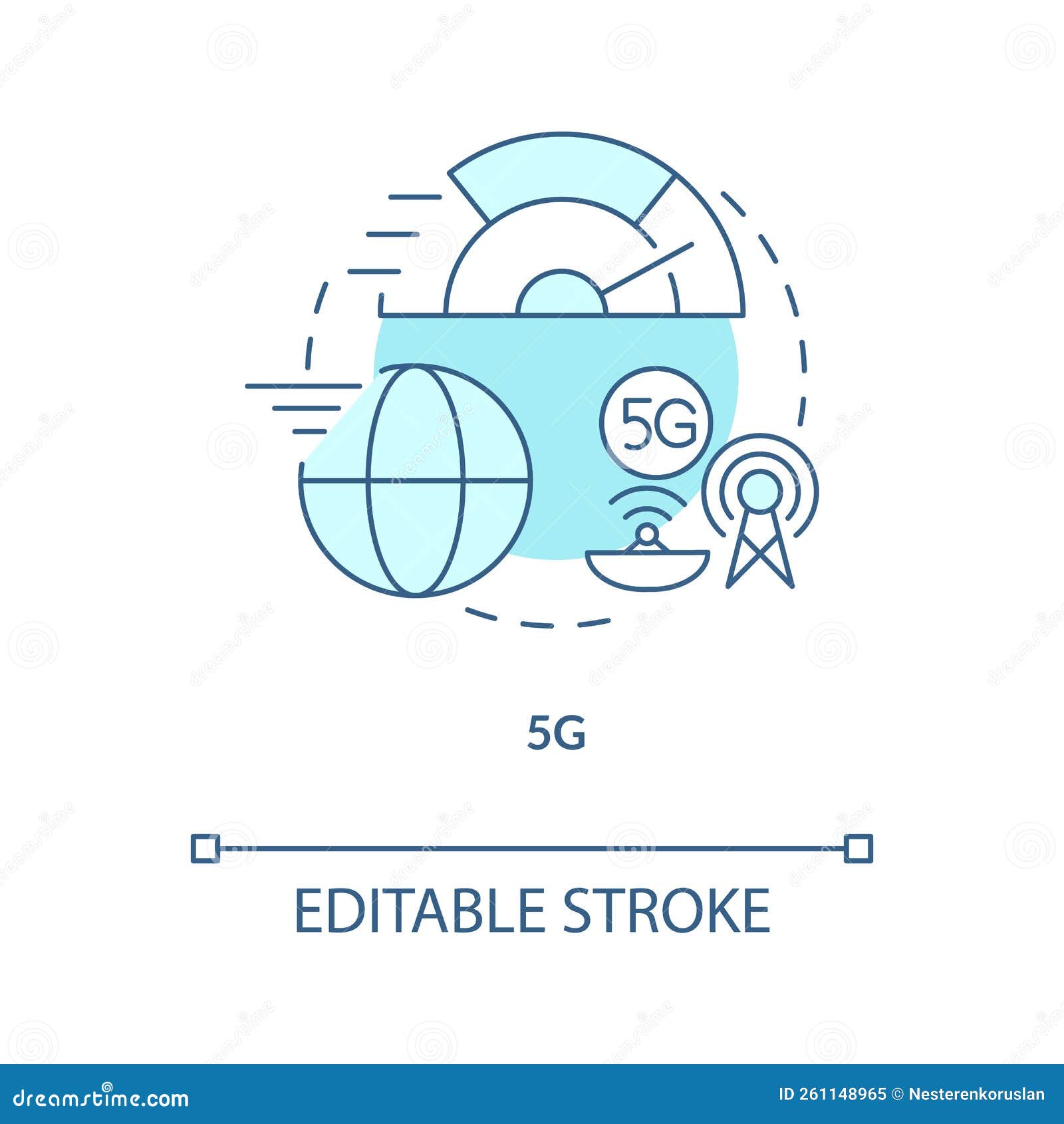 Fifth Generation Turquoise Concept Icon Stock Vector - Illustration of ...