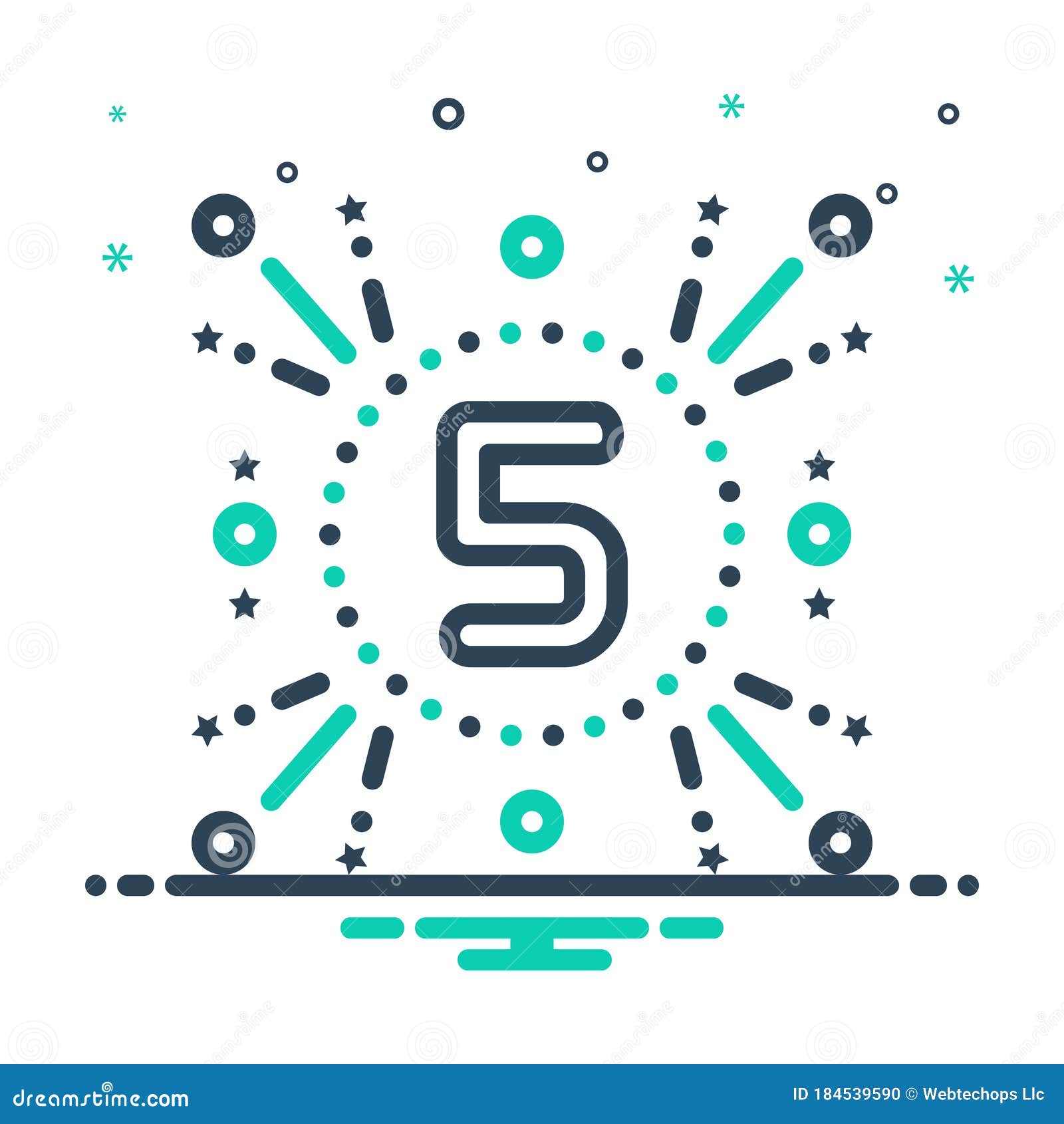 Mix Icon for Fifth, Number and Five Stock Vector - Illustration of sign ...