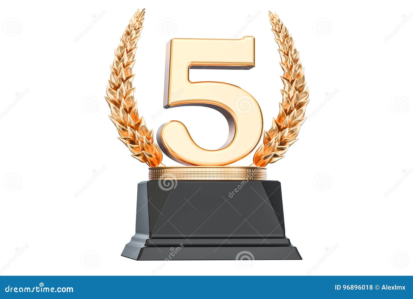 Fifth Place Trophy Cup, 3D Rendering Stock Illustration - Illustration ...