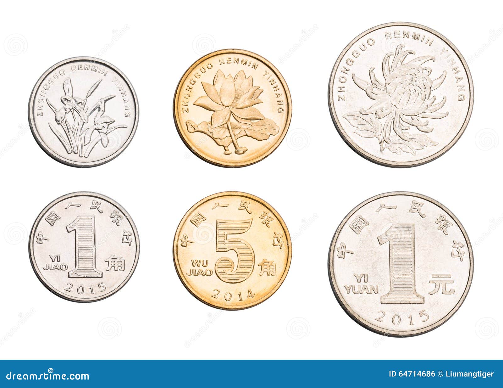 The fifth set RMB coins stock photo. Image of orchid - 64714686