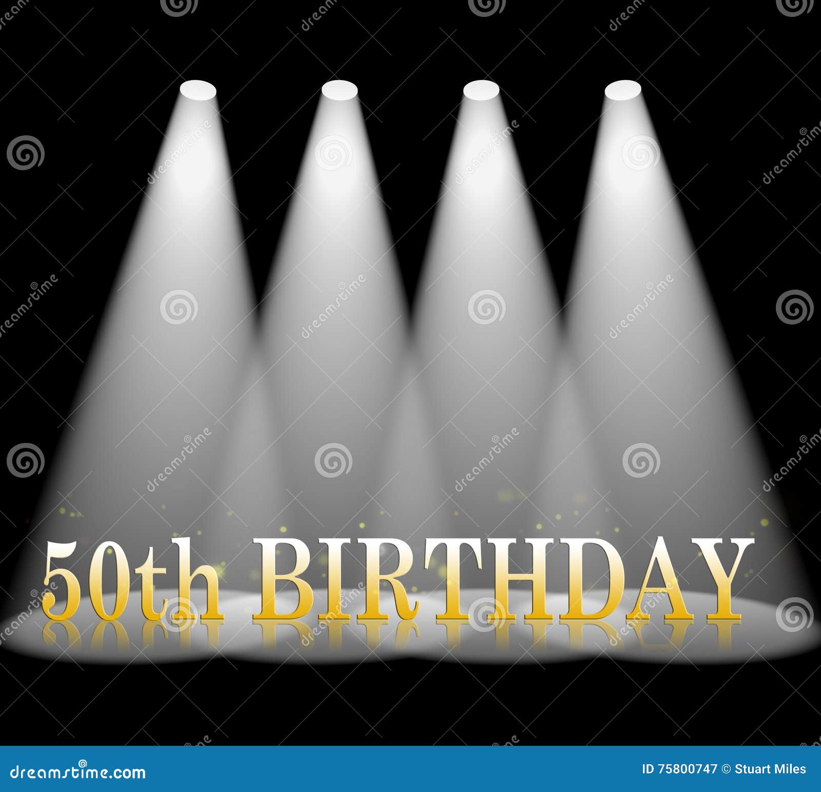 Fiftieth Birthday Means Beam of Light and Spot Stock Illustration ...