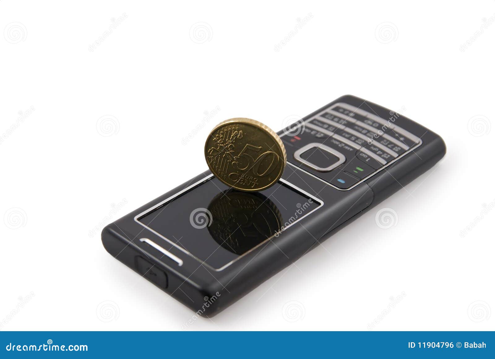 Fifty cents on phone stock photo. Image of cent, pronouncing - 11904796