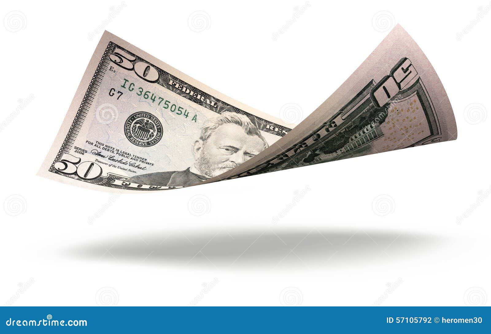 Fifty Dollar Bill Detail Cartoon Vector | CartoonDealer.com #5410195