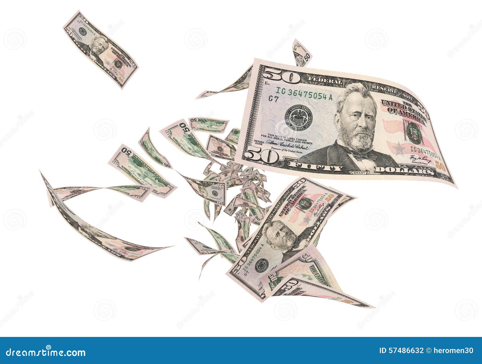 Fifty Dollar Bill Cartoon Vector | CartoonDealer.com #5973881