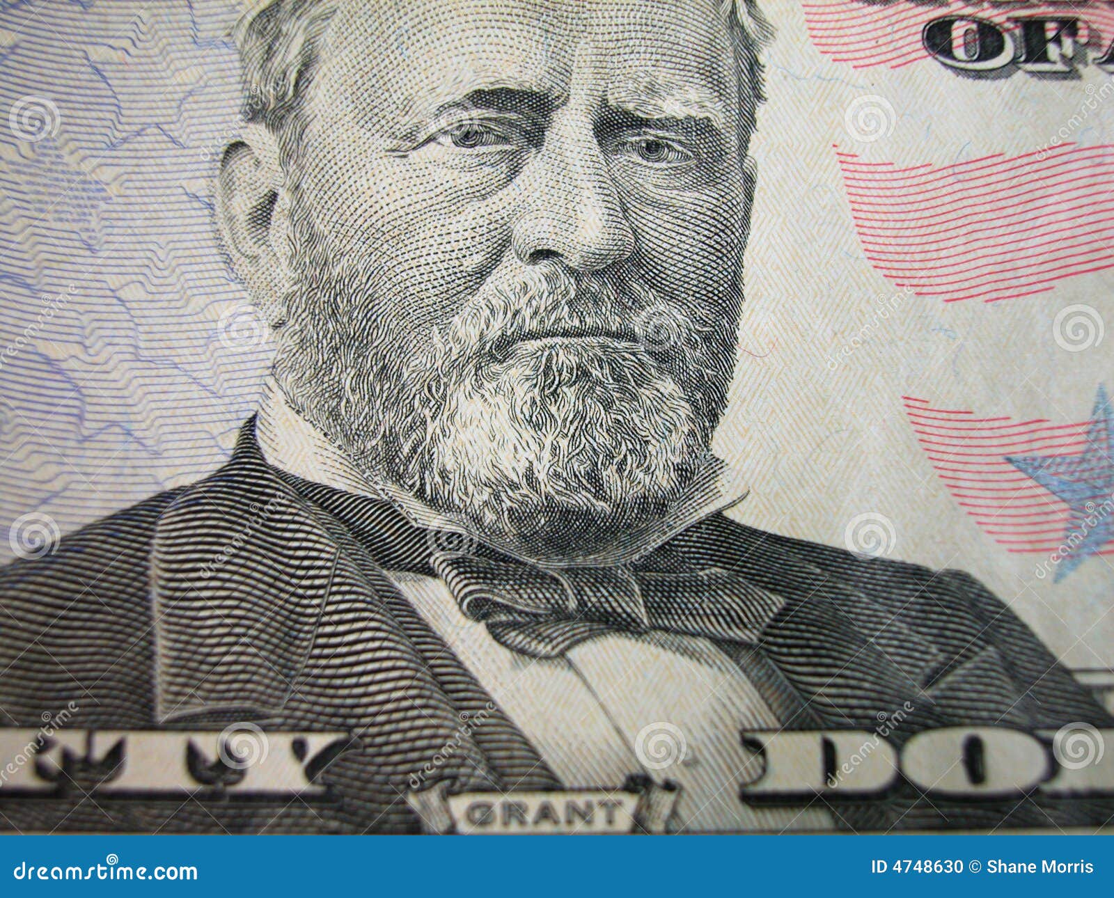 Fifty Dollar Bill-Grant Centered Stock Photo - Image of payment ...