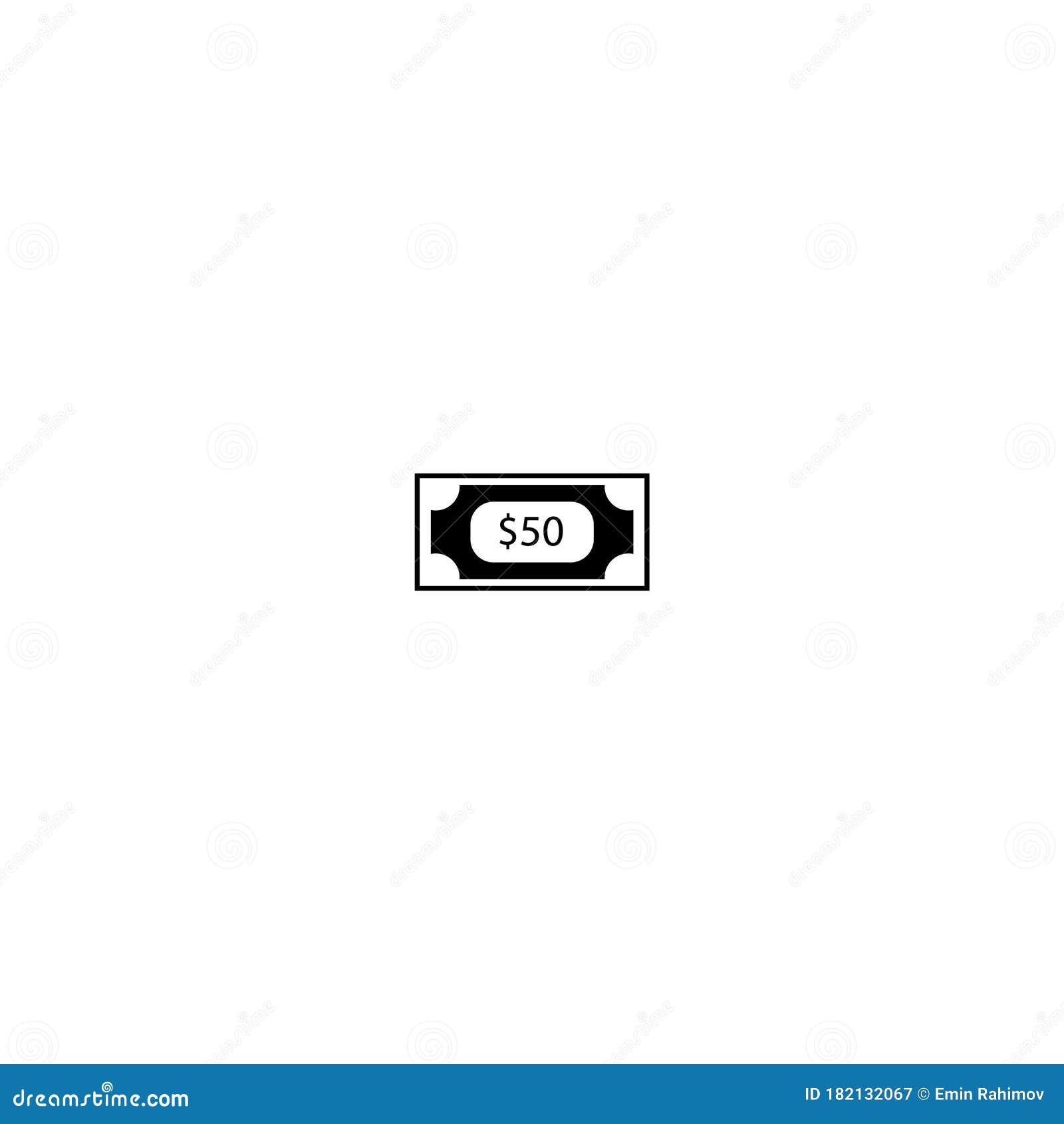 Fifty Dollar Bill Icon - Illustrator Eps Ten Stock Vector ...