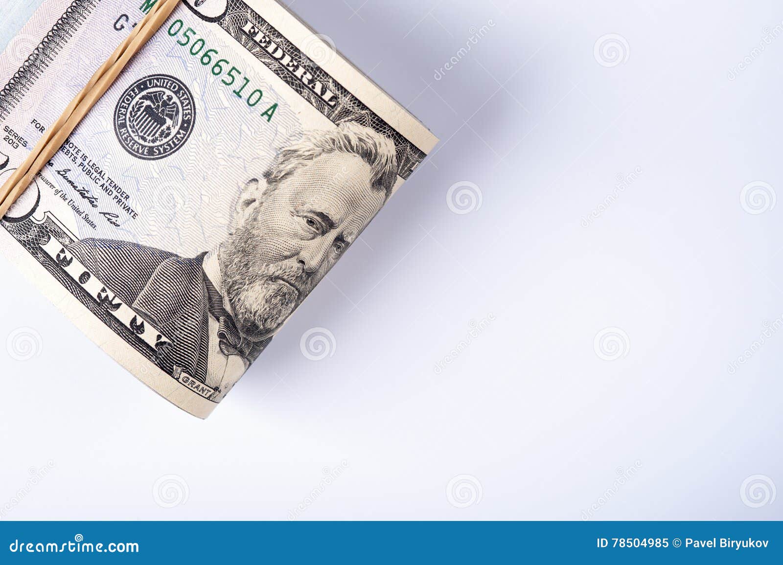 Stack Of 50 Dollar Bills