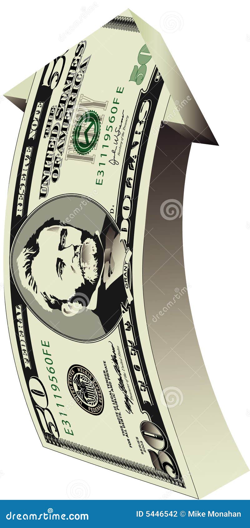 Fifty Dollars Arrow Vector Illustration | CartoonDealer.com #5446542