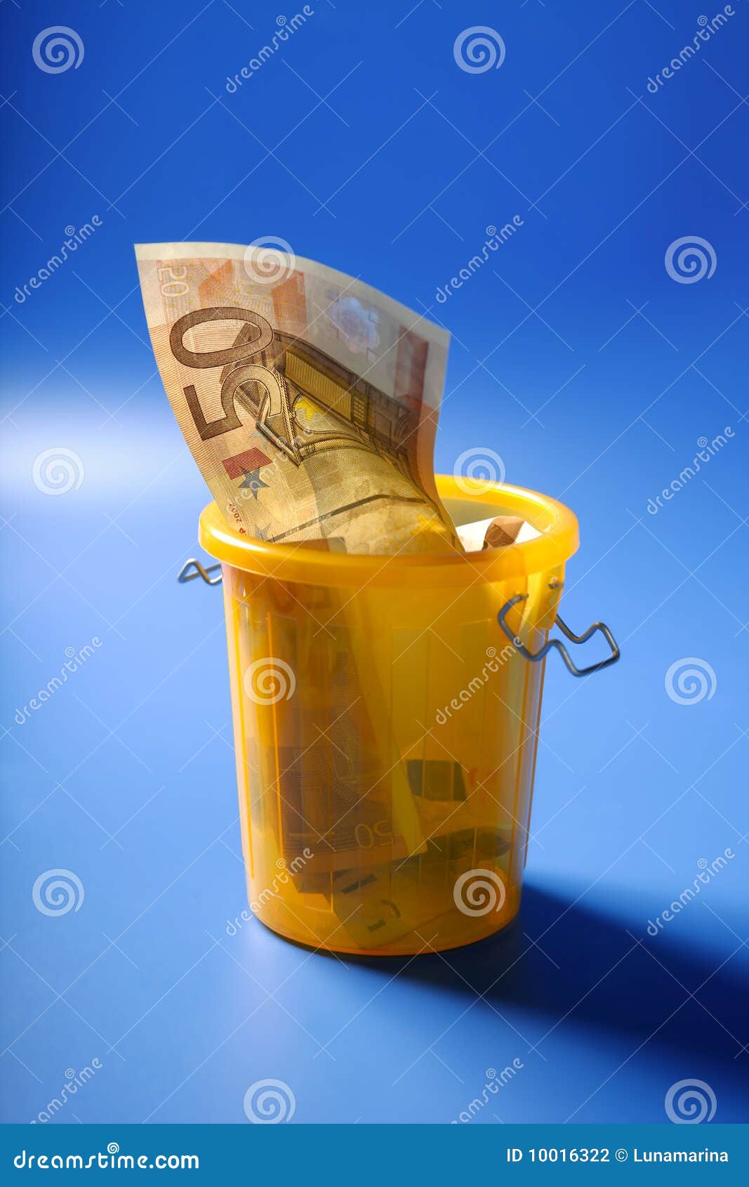 Fifty Euro Currency Note on the Trash Stock Photo - Image of container ...