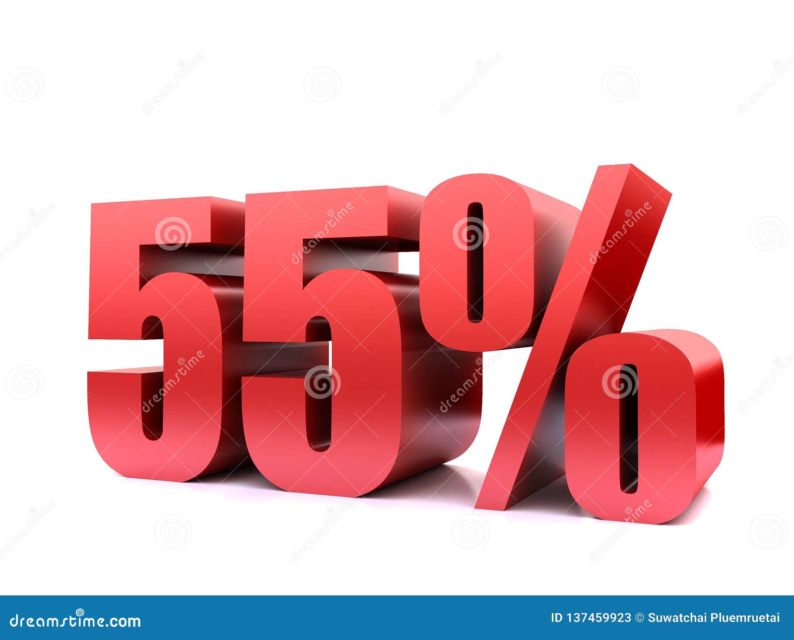 Fifty Five Percent 55 Symbol .3d Stock Illustration - Illustration of ...