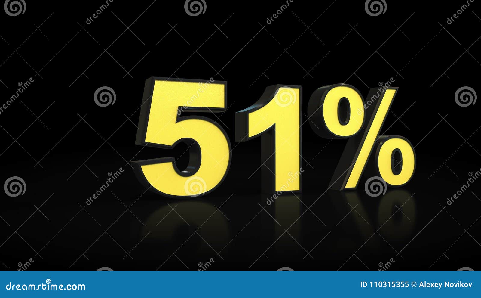 Fifty-one 51 Percent 3D Rendering Stock Illustration - Illustration of ...