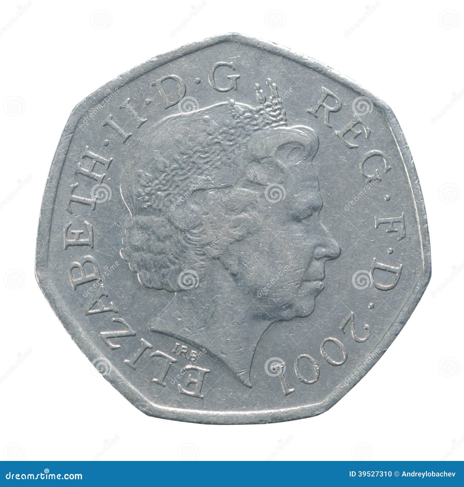 Fifty Pence Coin Isolated On White Background Editorial Image ...