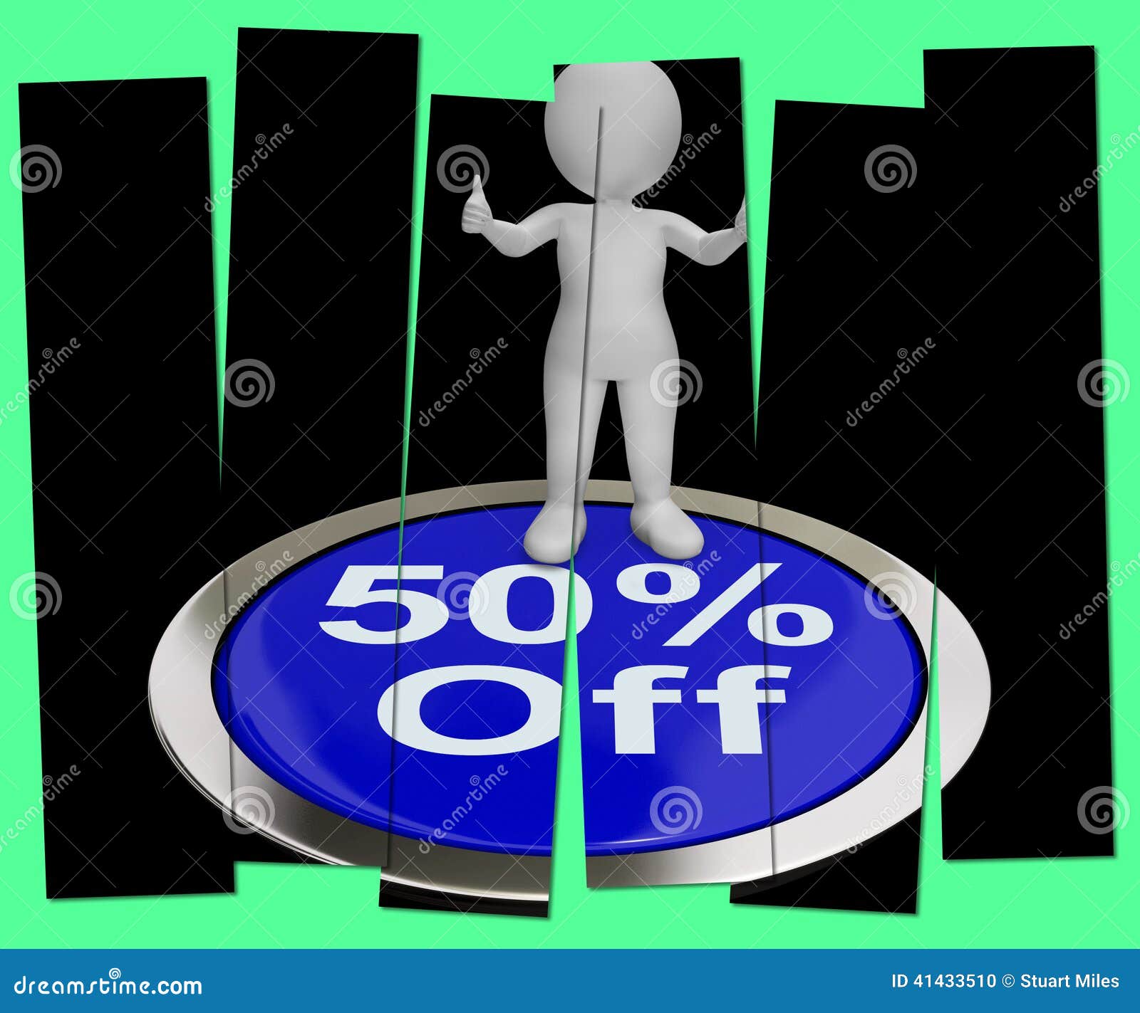 Fifty Percent Off Pressed Shows 50 Price Markdown Stock Illustration ...