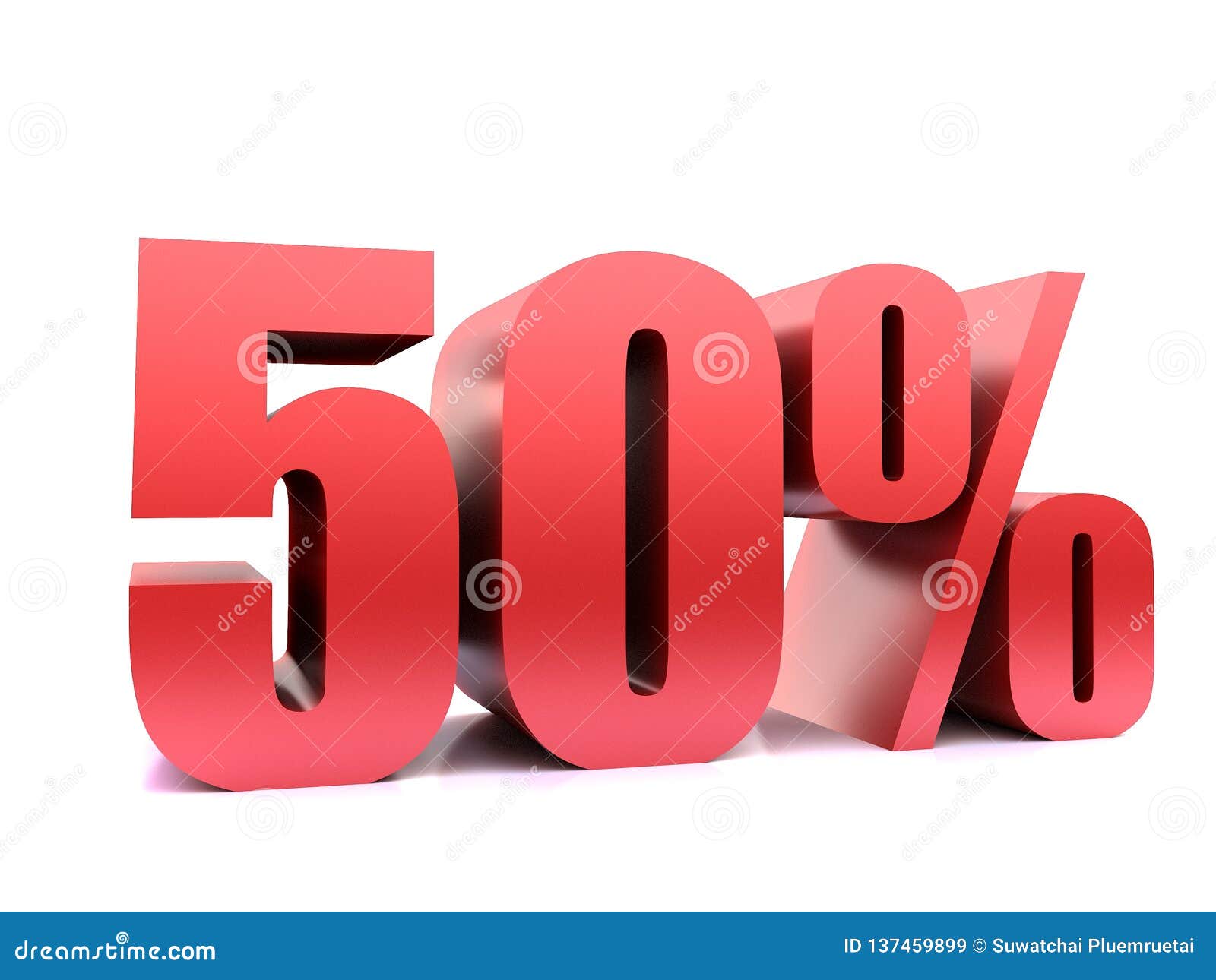Fifty Percent 50 Symbol .3d Stock Illustration - Illustration of ...