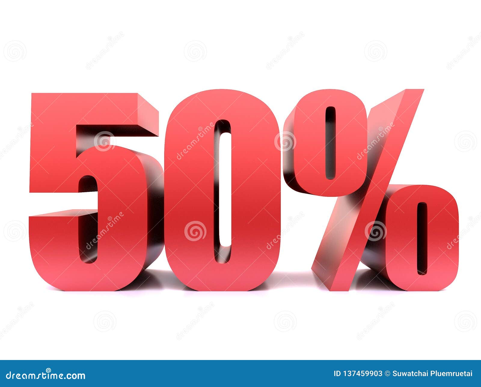Fifty Percent 50 Symbol .3d Stock Illustration - Illustration of ...