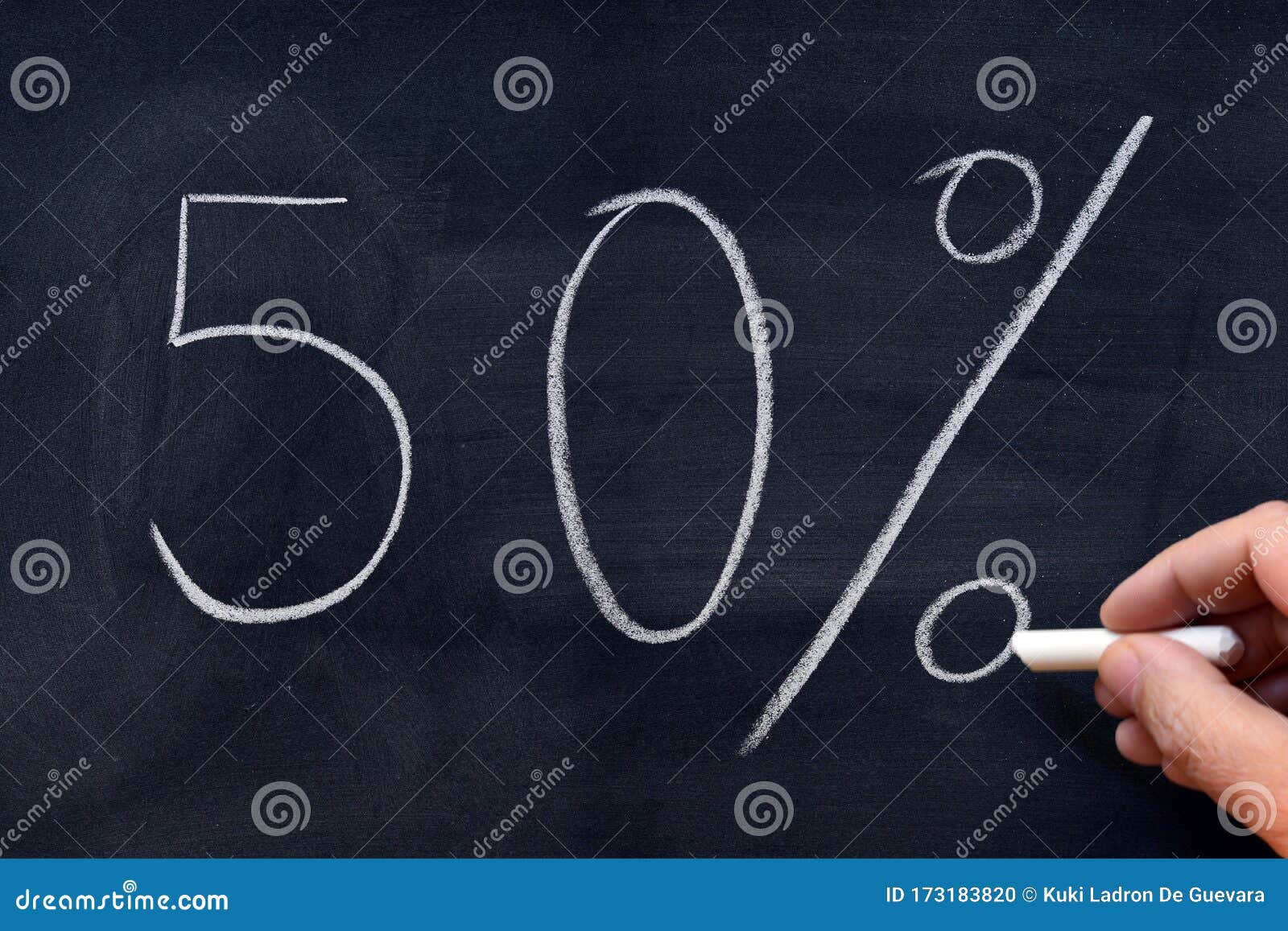Fifty Percent Written on a Blackboard Stock Photo - Image of ...