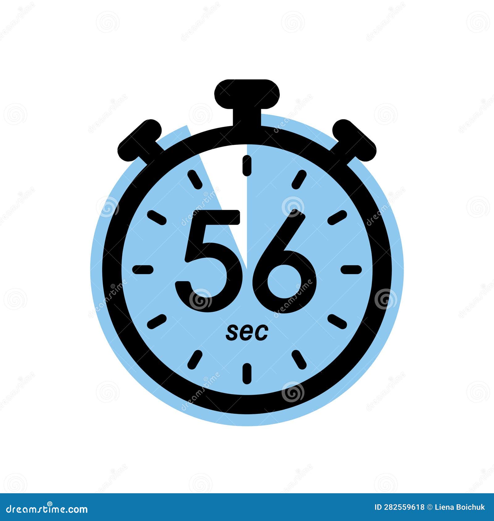 Fifty Six Seconds Stopwatch Icon, Timer Symbol, 56 Sec Waiting Time ...