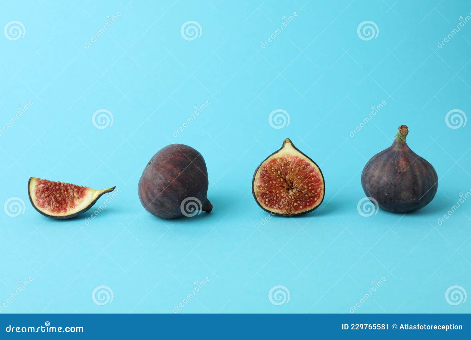 Fig on Blue Background, Space for Text Stock Image - Image of summer ...