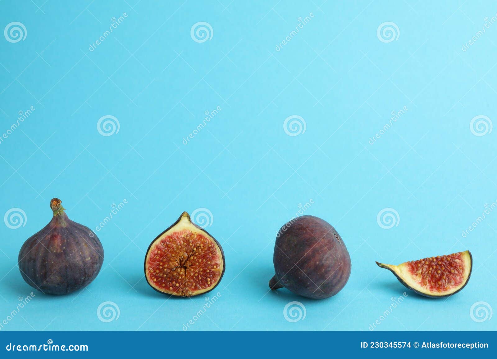 Fig on Blue Background, Space for Text Stock Photo - Image of ...