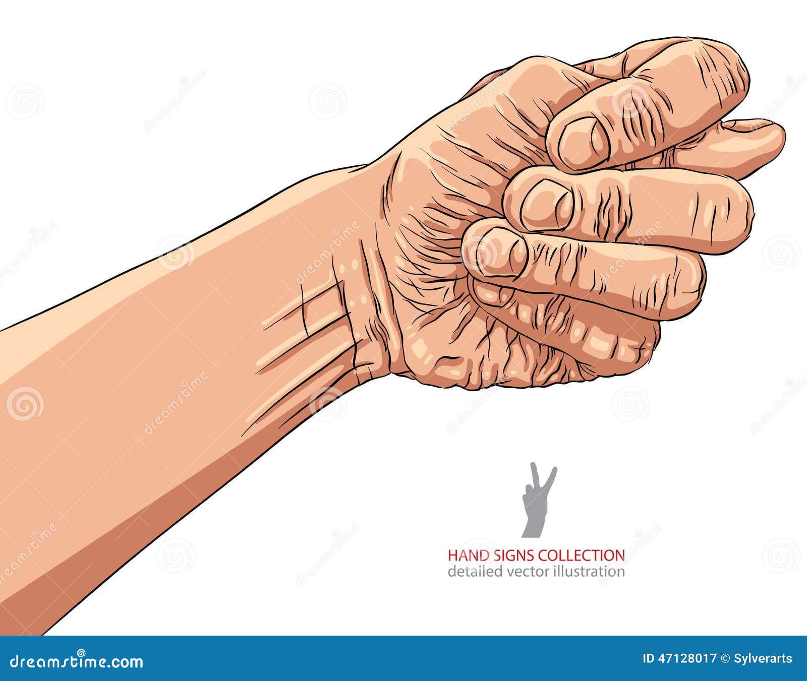 Fig Fico Hand Sign, Detailed Black And White Lines Vector Illustration ...