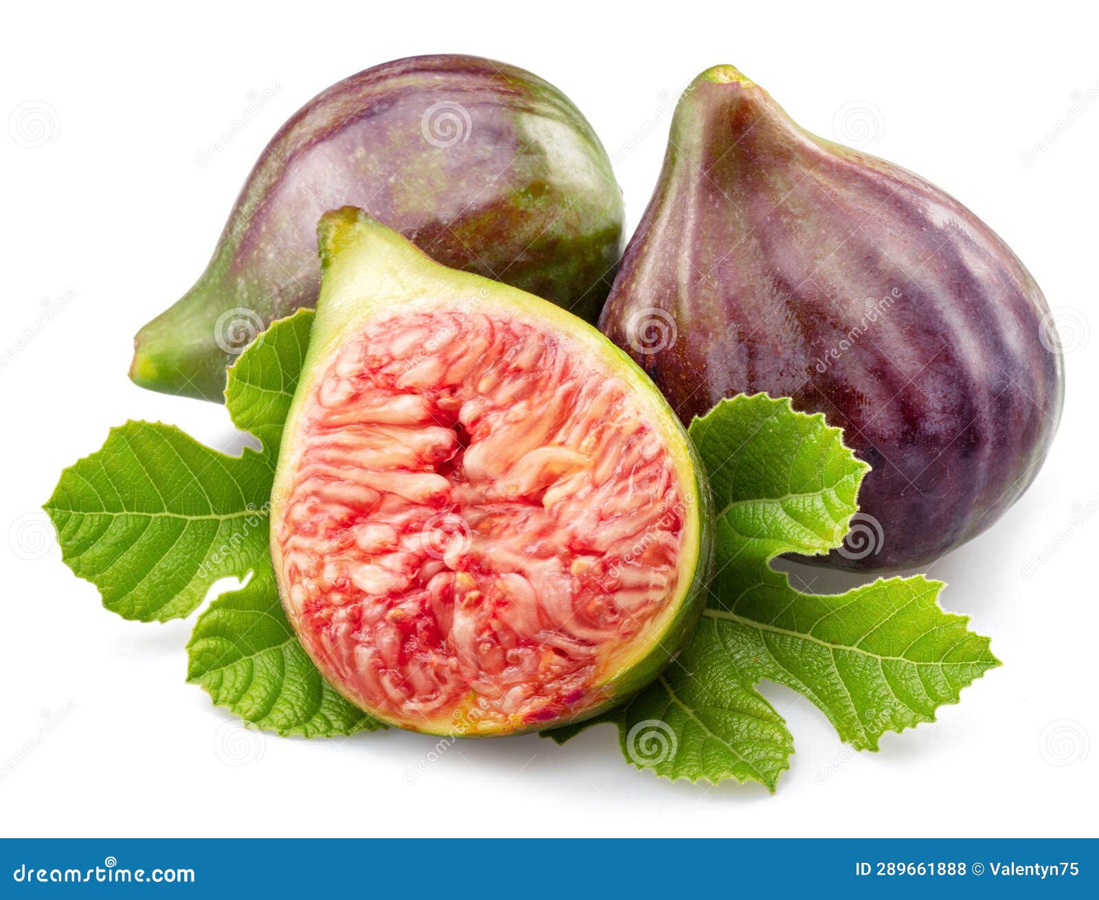 Fig Fruits and Slice of Fig Isolated on White Background Stock Photo ...