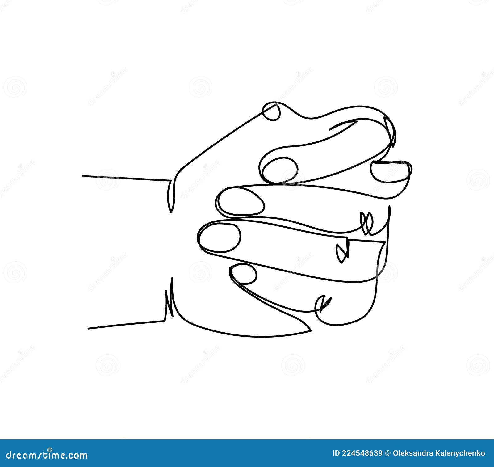Fig Gesture One Line Art. Continuous Line Drawing of Gesture, Hand ...