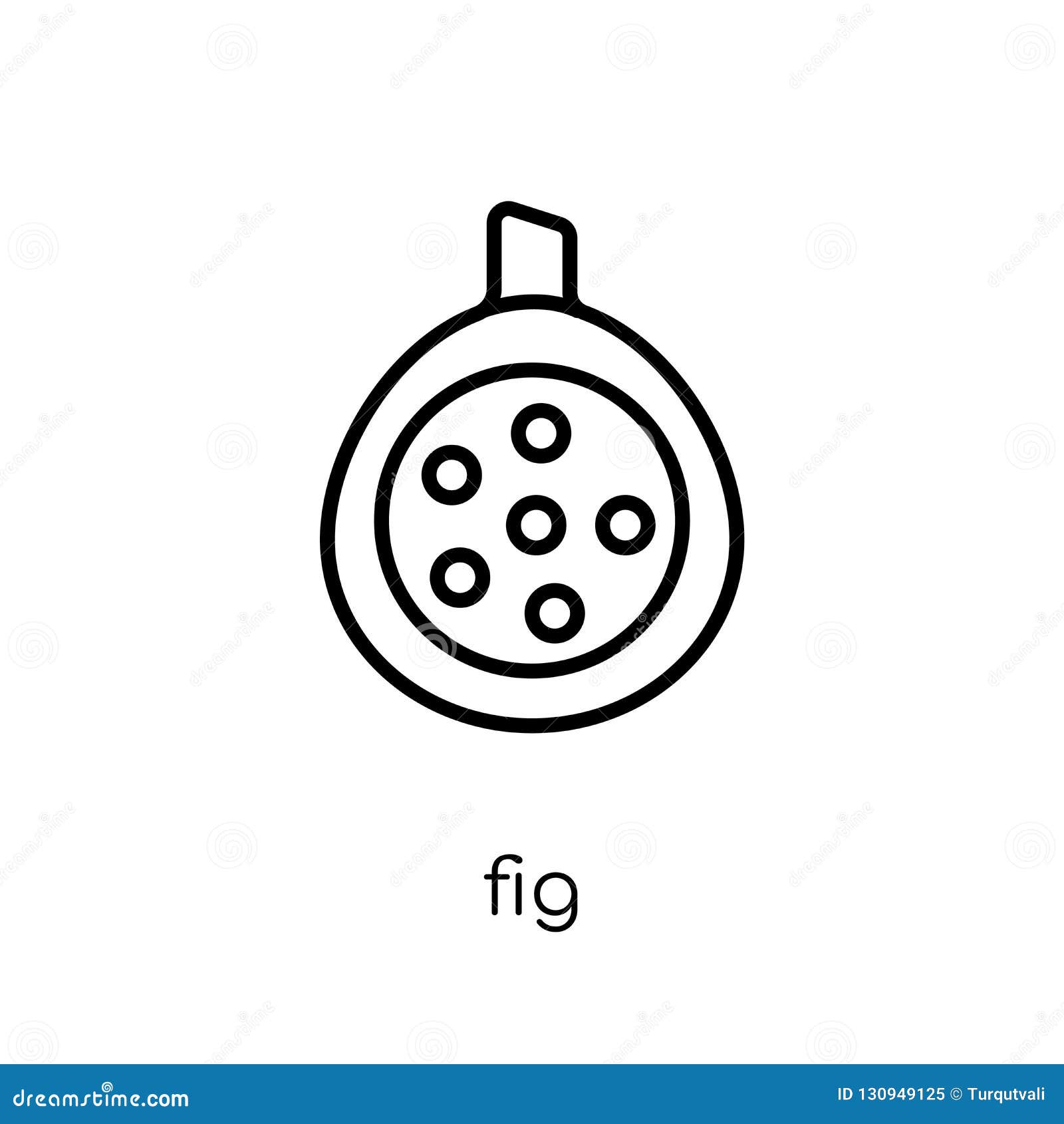 Fig Icon. Trendy Modern Flat Linear Vector Fig Icon on White Background ...