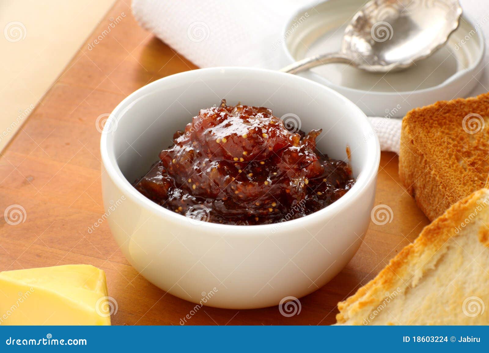 Fig Jam stock photo. Image of food, spoon, healthy, bread - 18603224