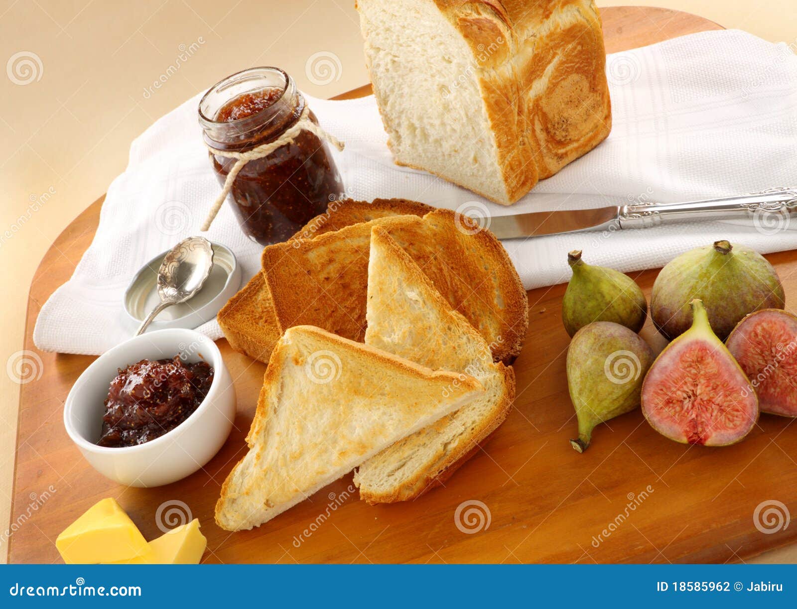 Fig Jam and Bread stock photo. Image of butter, ingredients - 18585962