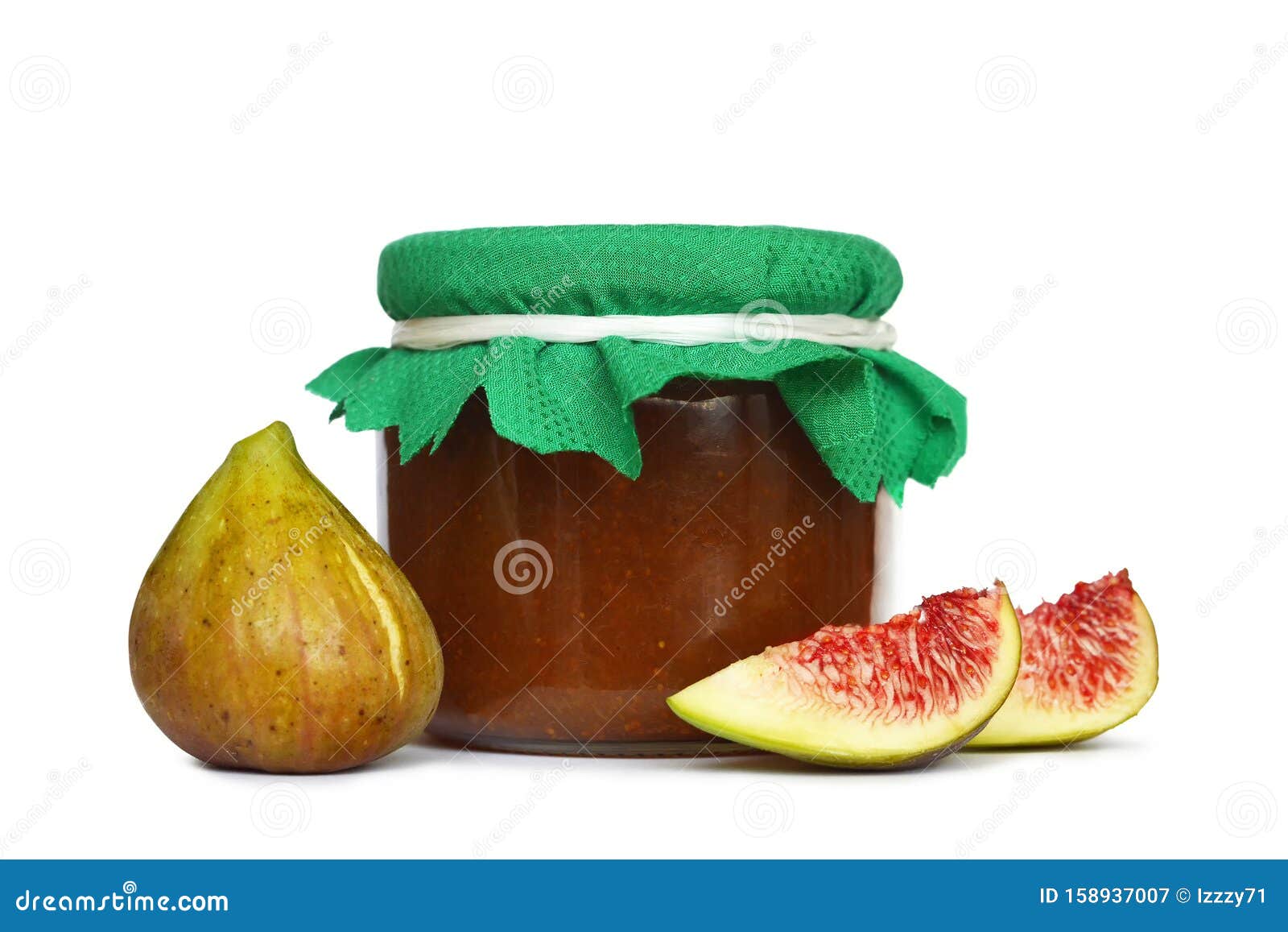 Fig jam isolated on white stock image. Image of preserve - 158937007