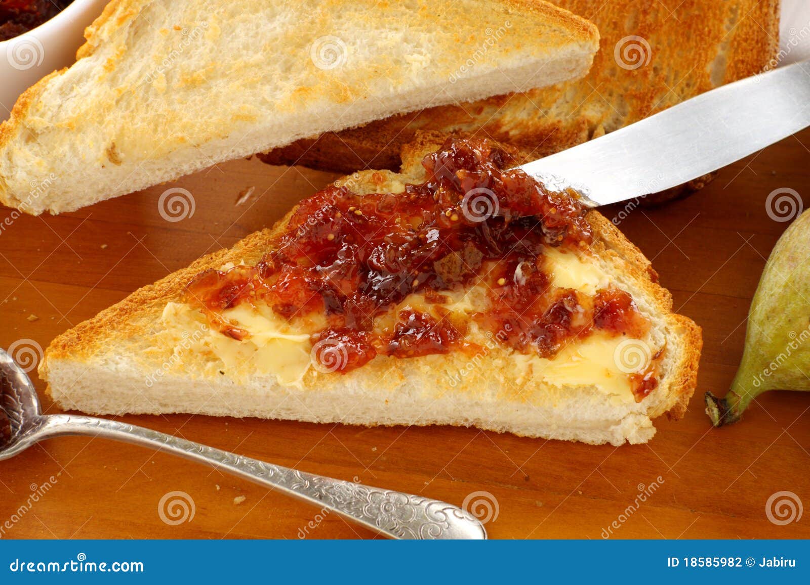 Fig Jam on Toast stock photo. Image of meal, flavorful - 18585982