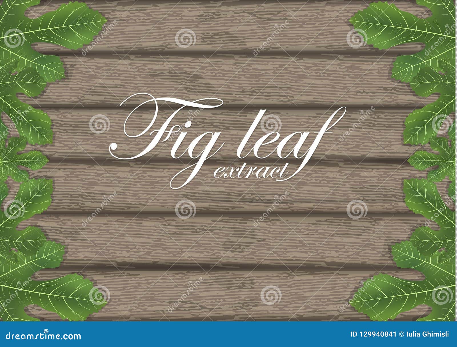 Fig Leaves on Wooden Cutting Board. Figs Leaf. Banner Design Elements ...