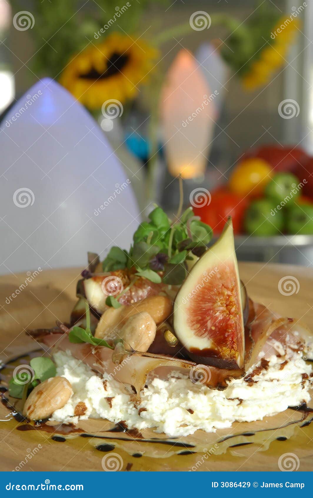 Fig salad stock image. Image of organic, balsamic, goat - 3086429