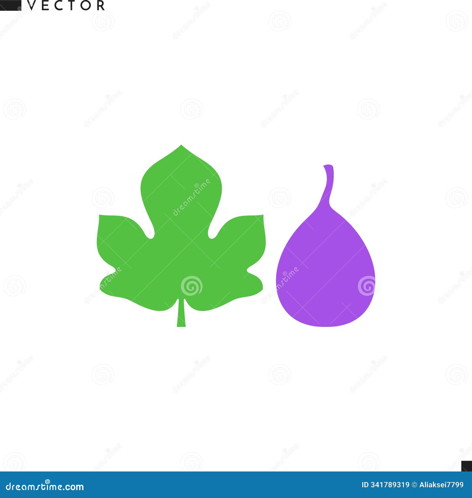 Fig Silhouette. Isolated Fig and Leaf Vector Stock Illustration ...
